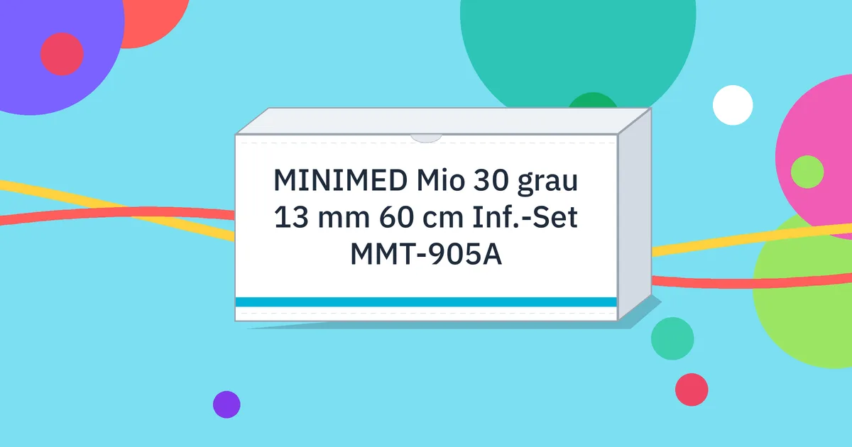 Symbolbild: Packung mit der Aufschrift MINIMED Mio 30 grau 13 mm 60 cm Inf.-Set MMT-905A (PZN 16759187) – Verfügbarkeit und Bezug in Apotheken in Frankfurt am Main