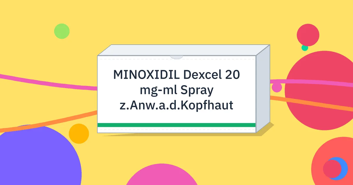 Symbolbild: Packung mit der Aufschrift MINOXIDIL Dexcel 20 mg-ml Spray z.Anw.a.d.Kopfhaut (PZN 18892393) – Verfügbarkeit und Bezug in Apotheken in Frankfurt am Main