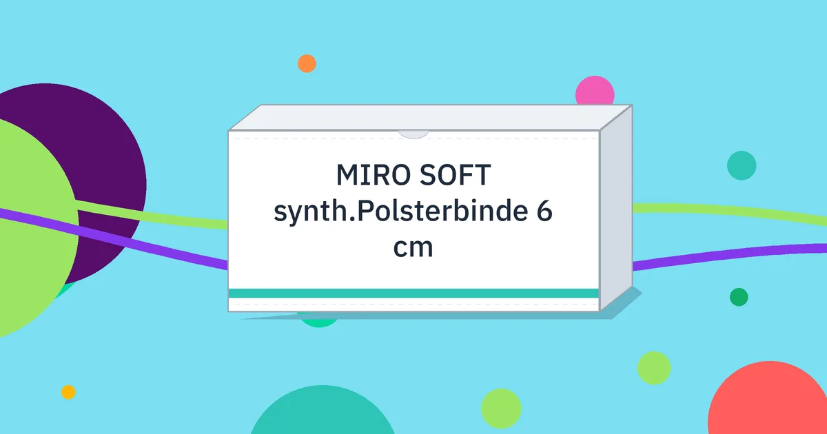 Symbolbild: Packung mit der Aufschrift MIRO SOFT synth.Polsterbinde 6 cm (PZN 02849490) – Verfügbarkeit und Bezug in Apotheken in Frankfurt am Main