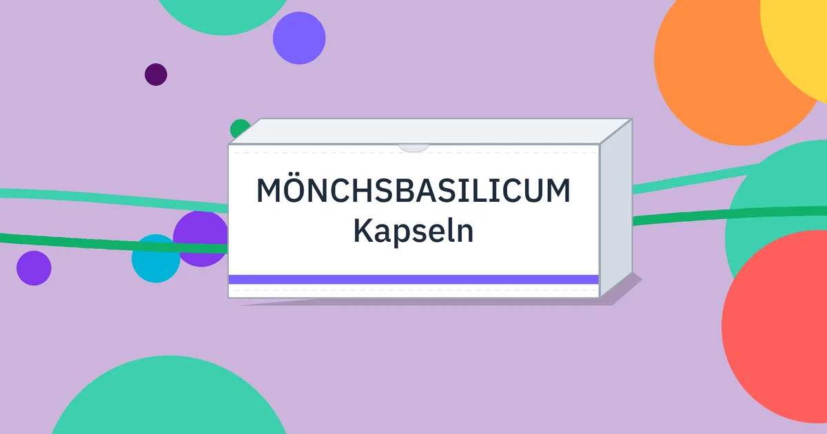 Symbolbild: Packung mit der Aufschrift MÖNCHSBASILICUM Kapseln (PZN 06156909) – Verfügbarkeit und Bezug in Apotheken in Frankfurt am Main