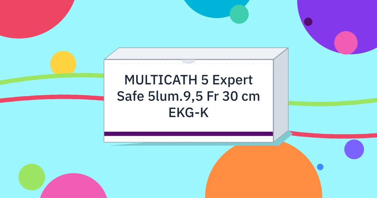 Symbolbild: Packung mit der Aufschrift MULTICATH 5 Expert Safe 5lum.9,5 Fr 30 cm EKG-K (PZN 10354644) – Verfügbarkeit und Bezug in Apotheken in Frankfurt am Main