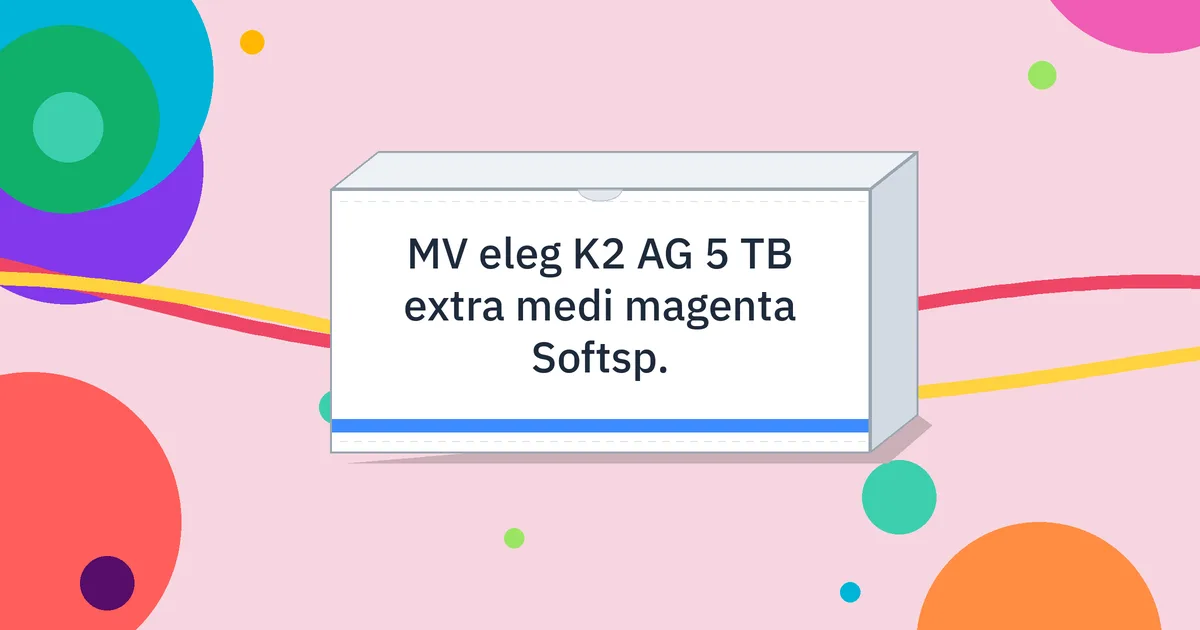 Symbolbild: Packung mit der Aufschrift MV eleg K2 AG 5 TB extra medi magenta Softsp. (PZN 14640571) – Verfügbarkeit und Bezug in Apotheken in Frankfurt am Main