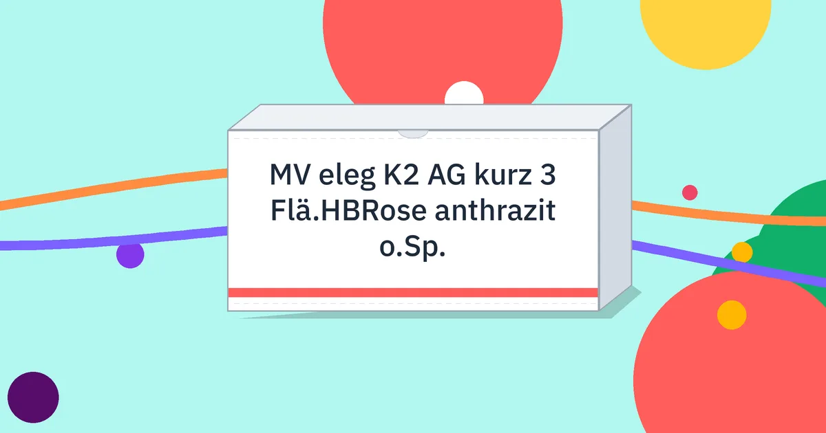 Symbolbild: Packung mit der Aufschrift MV eleg K2 AG kurz 3 Flä.HBRose anthrazit o.Sp. (PZN 15703434) – Verfügbarkeit und Bezug in Apotheken in Frankfurt am Main