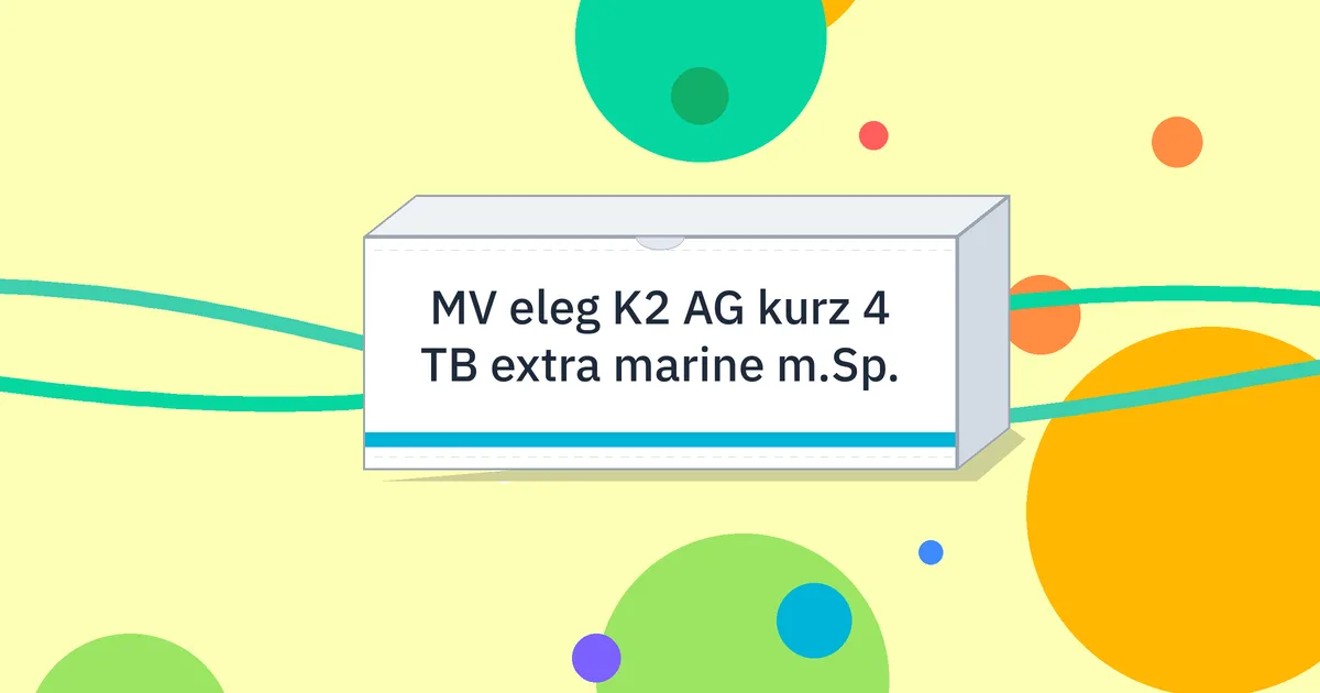 Symbolbild: Packung mit der Aufschrift MV eleg K2 AG kurz 4 TB extra marine m.Sp. (PZN 14605942) – Verfügbarkeit und Bezug in Apotheken in Frankfurt am Main