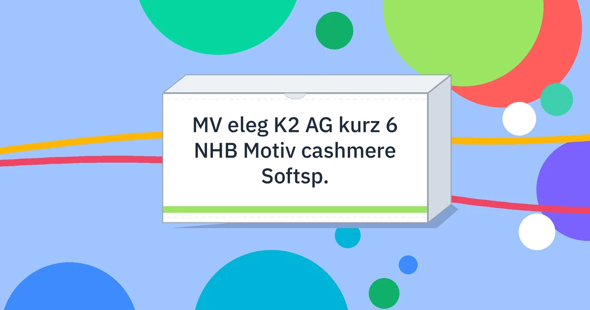 Symbolbild: Packung mit der Aufschrift MV eleg K2 AG kurz 6 NHB Motiv cashmere Softsp. (PZN 15707716) – Verfügbarkeit und Bezug in Apotheken in Frankfurt am Main