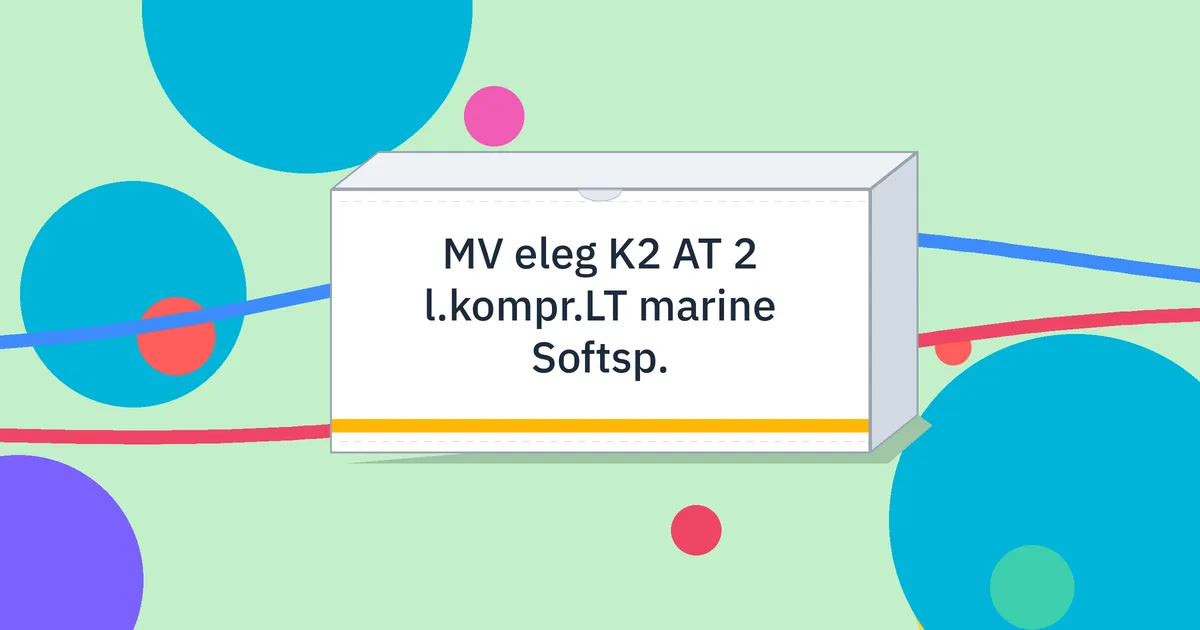 Symbolbild: Packung mit der Aufschrift MV eleg K2 AT 2 l.kompr.LT marine Softsp. (PZN 15286054) – Verfügbarkeit und Bezug in Apotheken in Frankfurt am Main