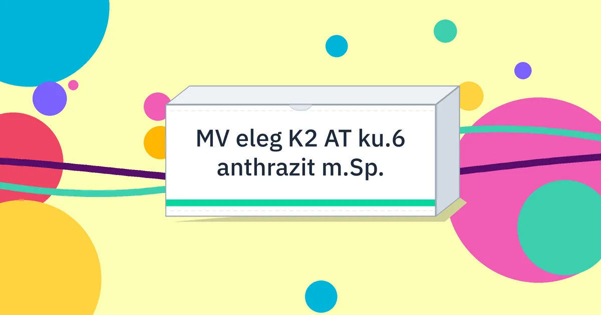 Symbolbild: Packung mit der Aufschrift MV eleg K2 AT ku.6 anthrazit m.Sp. (PZN 00643212) – Verfügbarkeit und Bezug in Apotheken in Frankfurt am Main