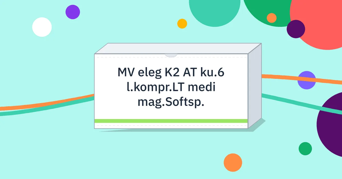 Symbolbild: Packung mit der Aufschrift MV eleg K2 AT ku.6 l.kompr.LT medi mag.Softsp. (PZN 15274022) – Verfügbarkeit und Bezug in Apotheken in Frankfurt am Main