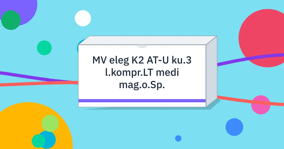 Symbolbild: Packung mit der Aufschrift MV eleg K2 AT-U ku.3 l.kompr.LT medi mag.o.Sp. (PZN 14627205) – Verfügbarkeit und Bezug in Apotheken in Frankfurt am Main