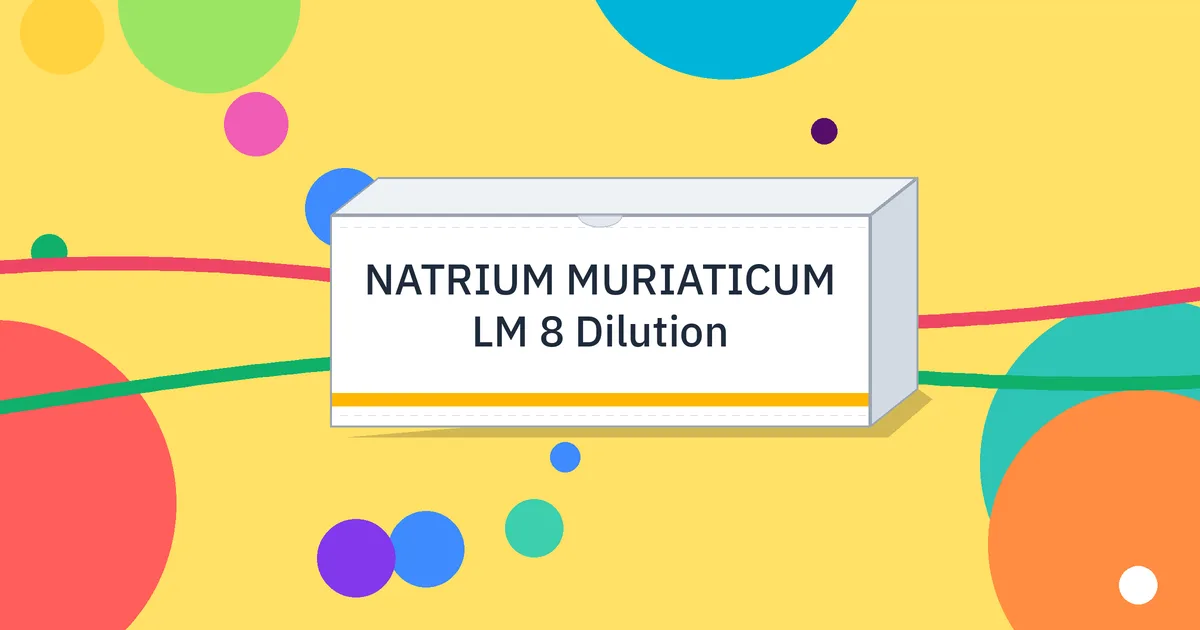 Symbolbild: Packung mit der Aufschrift NATRIUM MURIATICUM LM 8 Dilution (PZN 12965228) – Verfügbarkeit und Bezug in Apotheken in Frankfurt am Main
