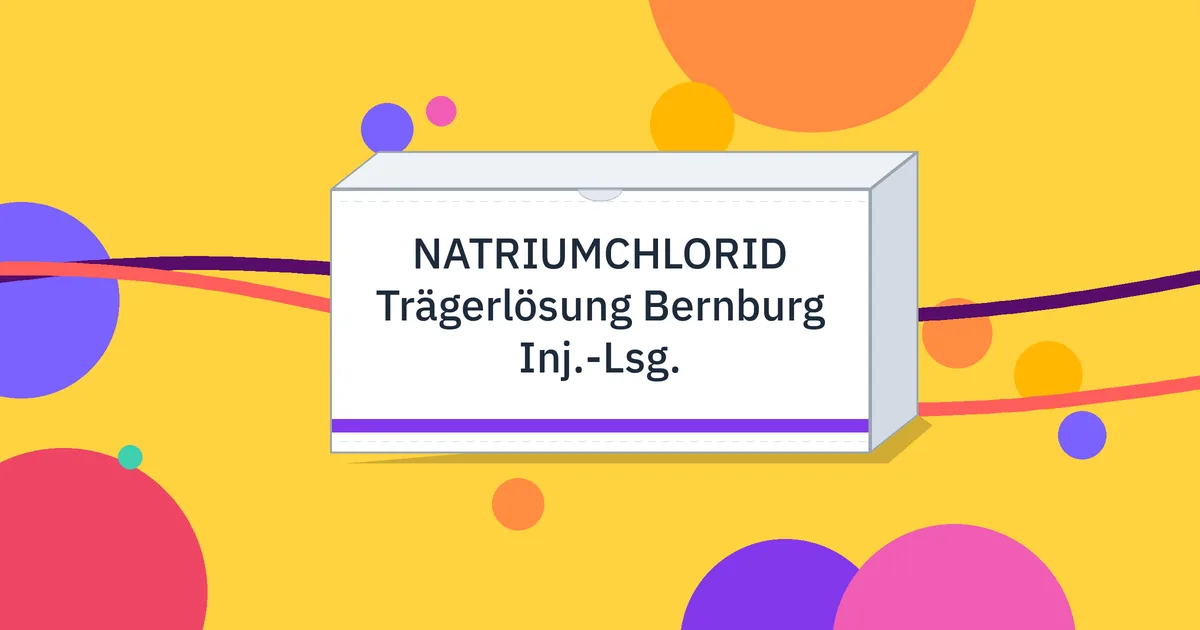 Symbolbild: Packung mit der Aufschrift NATRIUMCHLORID Trägerlösung Bernburg Inj.-Lsg. (PZN 03190509) – Verfügbarkeit und Bezug in Apotheken in Frankfurt am Main