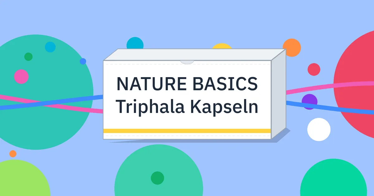 Symbolbild: Packung mit der Aufschrift NATURE BASICS Triphala Kapseln (PZN 18073821) – Verfügbarkeit und Bezug in Apotheken in Frankfurt am Main