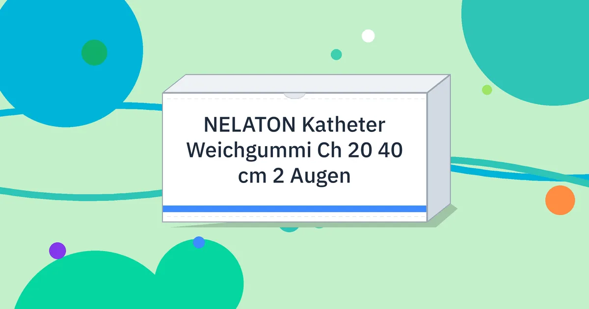 Symbolbild: Packung mit der Aufschrift NELATON Katheter Weichgummi Ch 20 40 cm 2 Augen (PZN 10085670) – Verfügbarkeit und Bezug in Apotheken in Frankfurt am Main