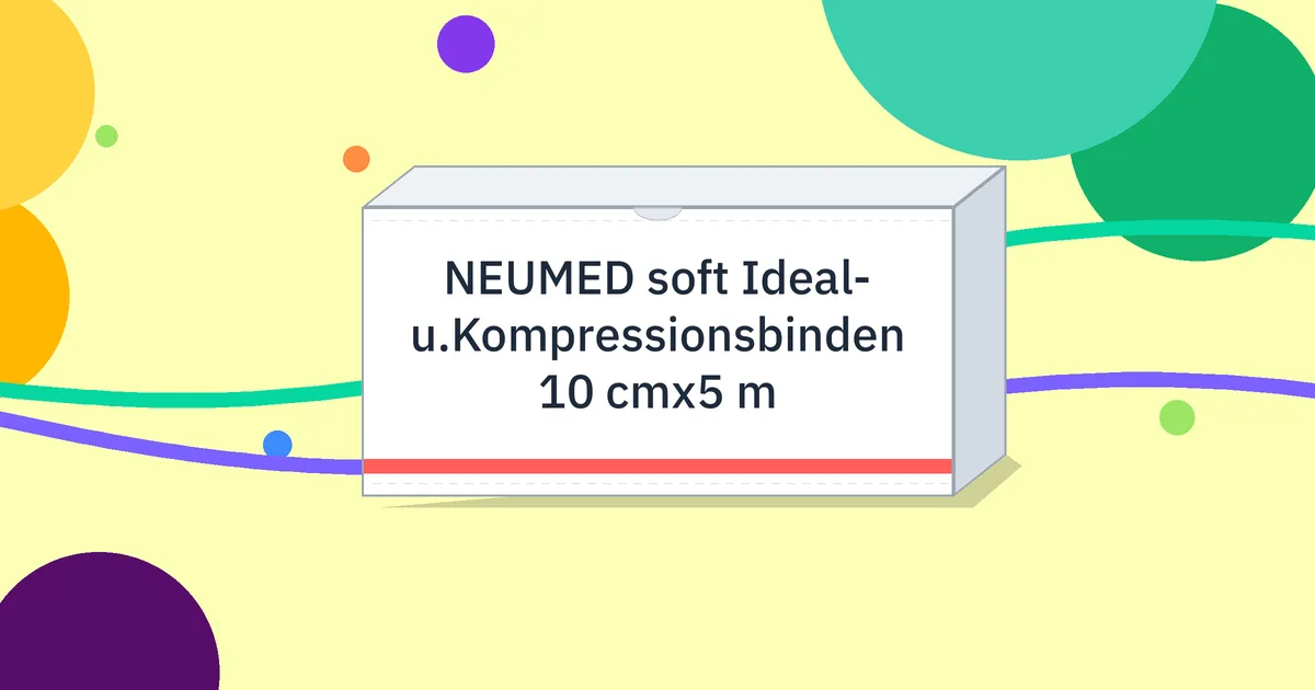 Symbolbild: Packung mit der Aufschrift NEUMED soft Ideal- u.Kompressionsbinden 10 cmx5 m (PZN 13652282) – Verfügbarkeit und Bezug in Apotheken in Frankfurt am Main