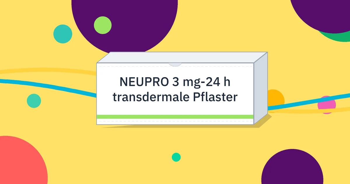 Symbolbild: Packung mit der Aufschrift NEUPRO 3 mg-24 h transdermale Pflaster (PZN 15880202) – Verfügbarkeit und Bezug in Apotheken in Frankfurt am Main