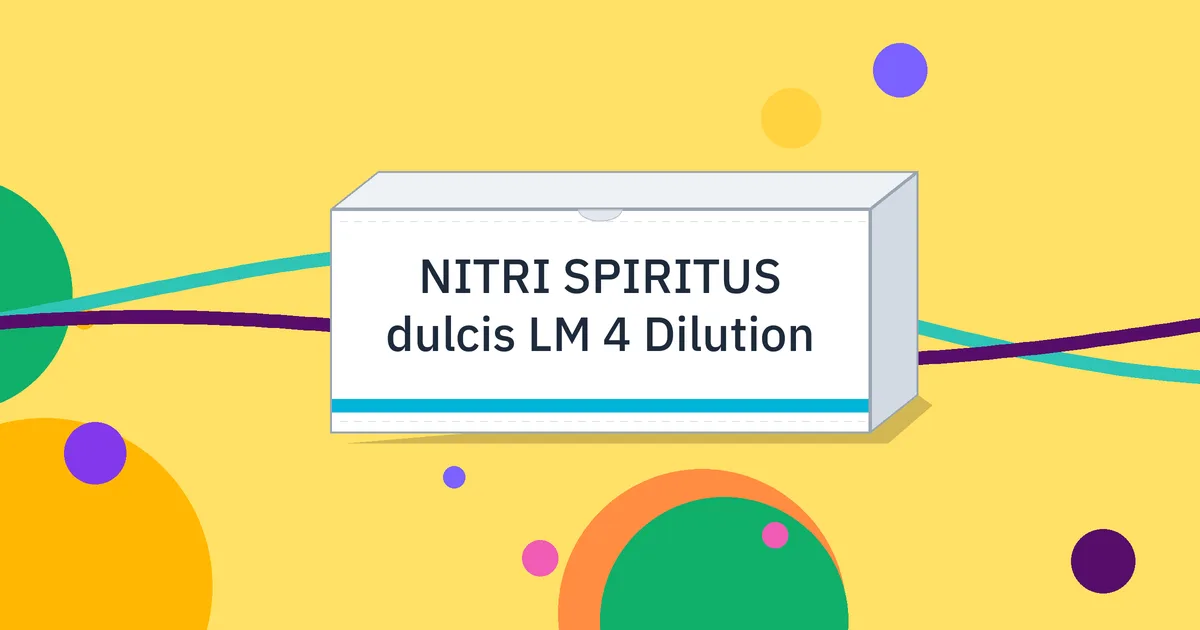 Symbolbild: Packung mit der Aufschrift NITRI SPIRITUS dulcis LM 4 Dilution (PZN 13619474) – Verfügbarkeit und Bezug in Apotheken in Frankfurt am Main
