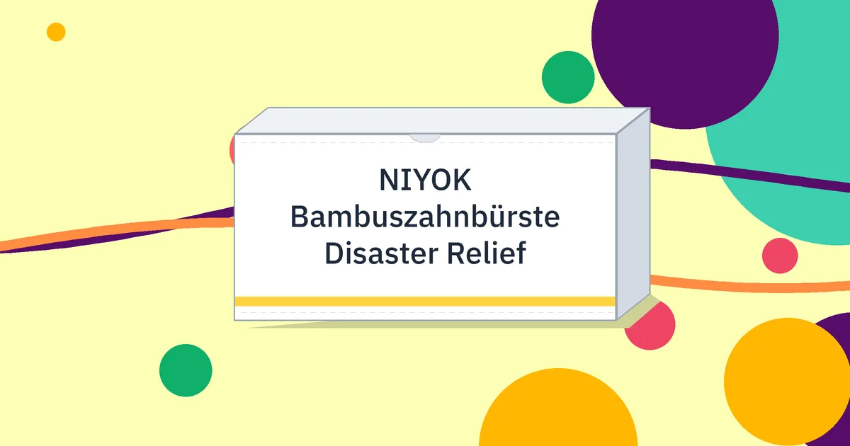 Symbolbild: Packung mit der Aufschrift NIYOK Bambuszahnbürste Disaster Relief (PZN 18836408) – Verfügbarkeit und Bezug in Apotheken in Frankfurt am Main