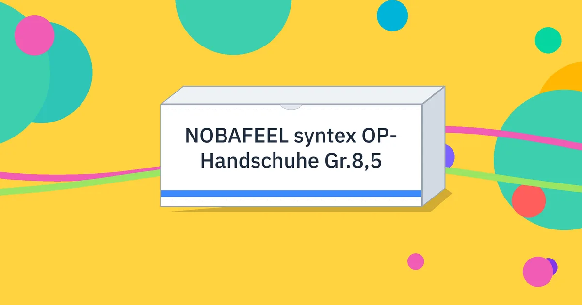 Symbolbild: Packung mit der Aufschrift NOBAFEEL syntex OP-Handschuhe Gr.8,5 (PZN 09613247) – Verfügbarkeit und Bezug in Apotheken in Frankfurt am Main