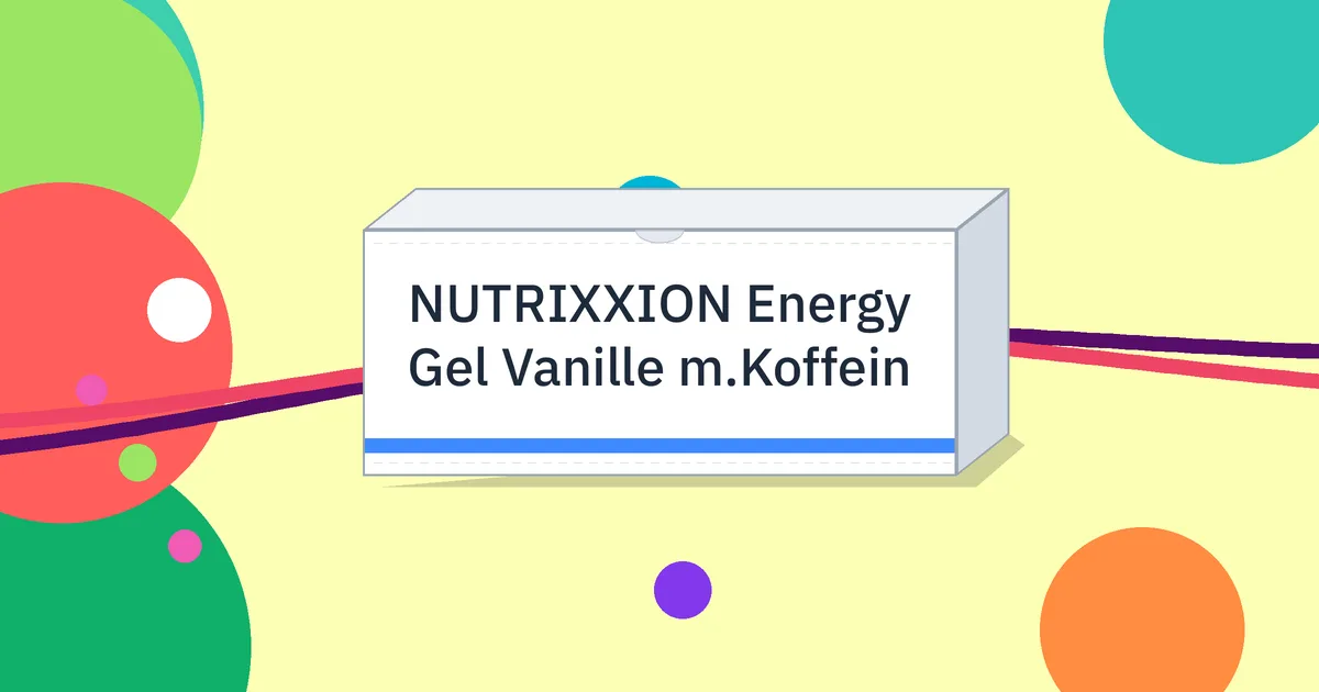 Symbolbild: Packung mit der Aufschrift NUTRIXXION Energy Gel Vanille m.Koffein (PZN 06117393) – Verfügbarkeit und Bezug in Apotheken in Frankfurt am Main