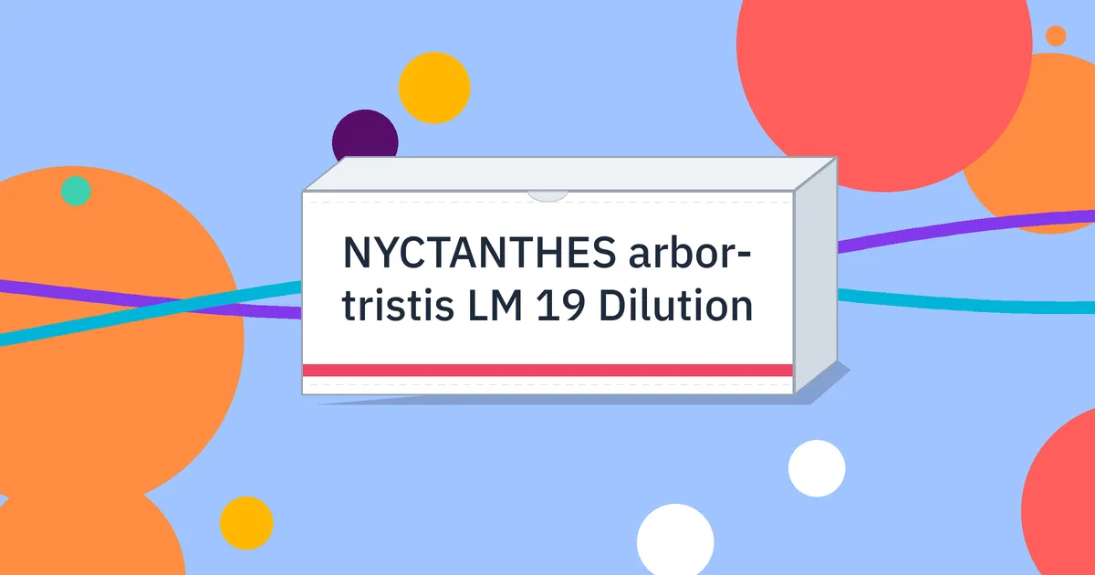 Symbolbild: Packung mit der Aufschrift NYCTANTHES arbor-tristis LM 19 Dilution (PZN 13621040) – Verfügbarkeit und Bezug in Apotheken in Frankfurt am Main