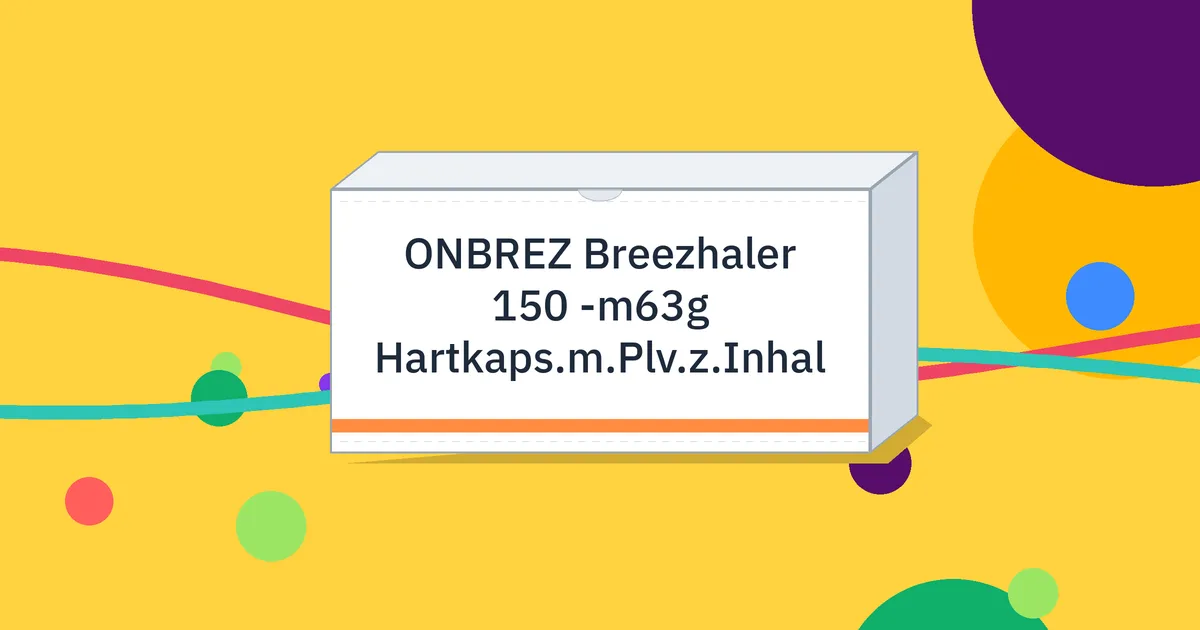 Symbolbild: Packung mit der Aufschrift ONBREZ Breezhaler 150 -m63g Hartkaps.m.Plv.z.Inhal (PZN 06573814) – Verfügbarkeit und Bezug in Apotheken in Frankfurt am Main