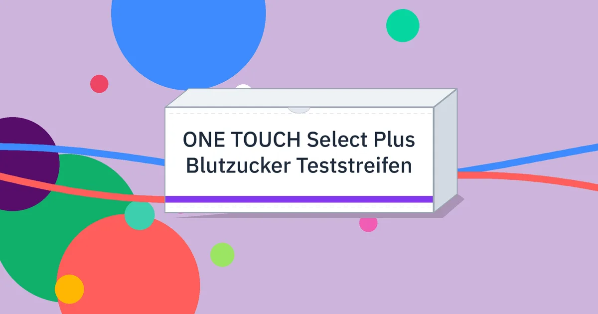 Symbolbild: Packung mit der Aufschrift ONE TOUCH Select Plus Blutzucker Teststreifen (PZN 11538731) – Verfügbarkeit und Bezug in Apotheken in Frankfurt am Main