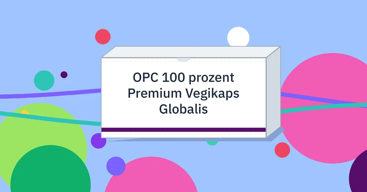 Symbolbild: Packung mit der Aufschrift OPC 100 prozent Premium Vegikaps Globalis (PZN 07028384) – Verfügbarkeit und Bezug in Apotheken in Frankfurt am Main