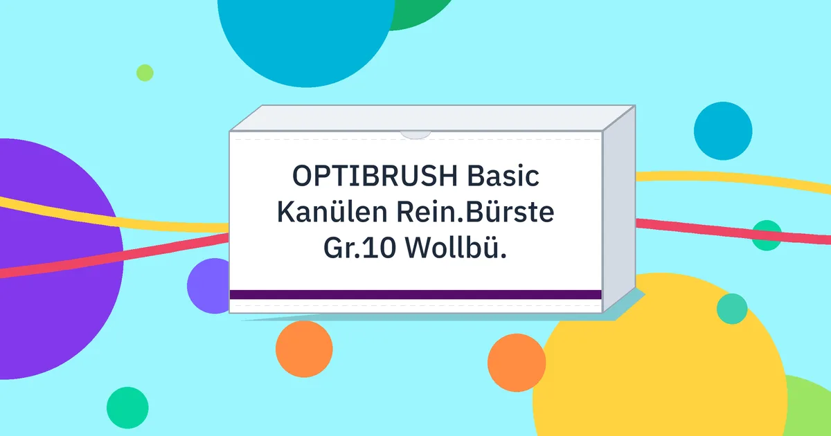 Symbolbild: Packung mit der Aufschrift OPTIBRUSH Basic Kanülen Rein.Bürste Gr.10 Wollbü. (PZN 11580064) – Verfügbarkeit und Bezug in Apotheken in Frankfurt am Main
