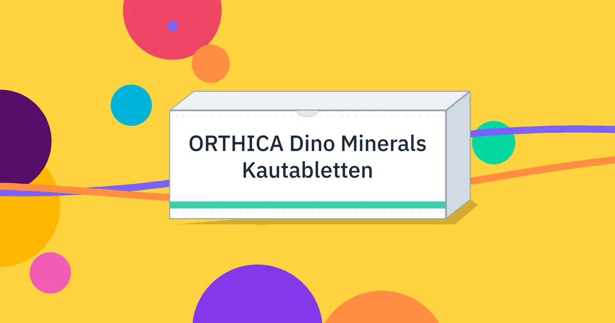 Symbolbild: Packung mit der Aufschrift ORTHICA Dino Minerals Kautabletten (PZN 13845839) – Verfügbarkeit und Bezug in Apotheken in Frankfurt am Main