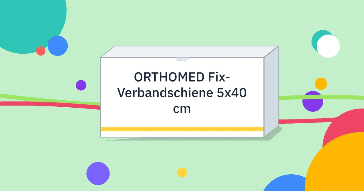 Symbolbild: Packung mit der Aufschrift ORTHOMED Fix-Verbandschiene 5x40 cm (PZN 11516818) – Verfügbarkeit und Bezug in Apotheken in Frankfurt am Main