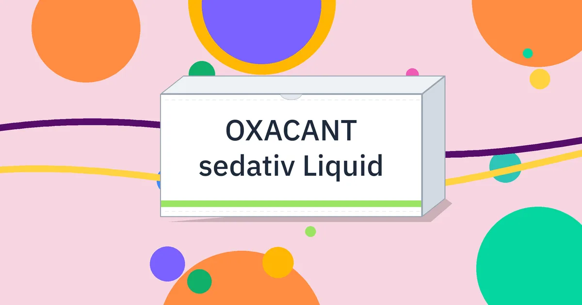 Symbolbild: Packung mit der Aufschrift OXACANT sedativ Liquid (PZN 09295468) – Verfügbarkeit und Bezug in Apotheken in Frankfurt am Main