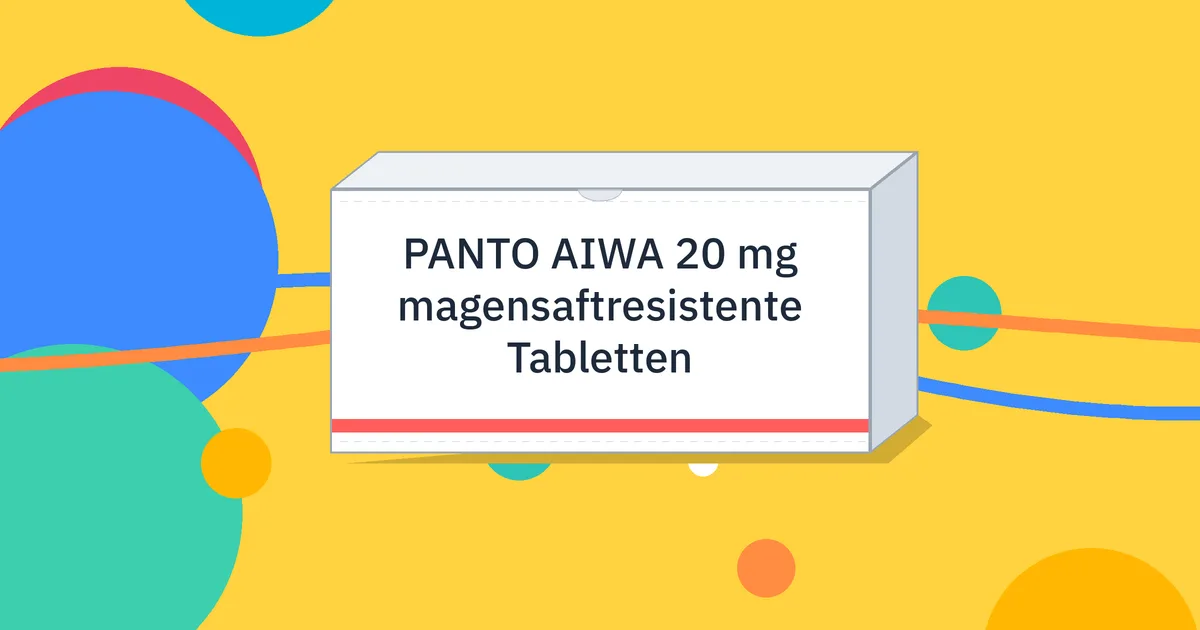 Symbolbild: Packung mit der Aufschrift PANTO AIWA 20 mg magensaftresistente Tabletten (PZN 16387981) – Verfügbarkeit und Bezug in Apotheken in Frankfurt am Main