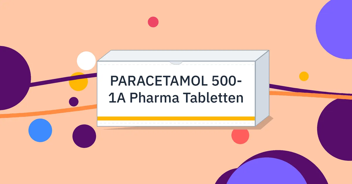 Symbolbild: Packung mit der Aufschrift PARACETAMOL 500-1A Pharma Tabletten (PZN 02481587) – Verfügbarkeit und Bezug in Apotheken in Frankfurt am Main