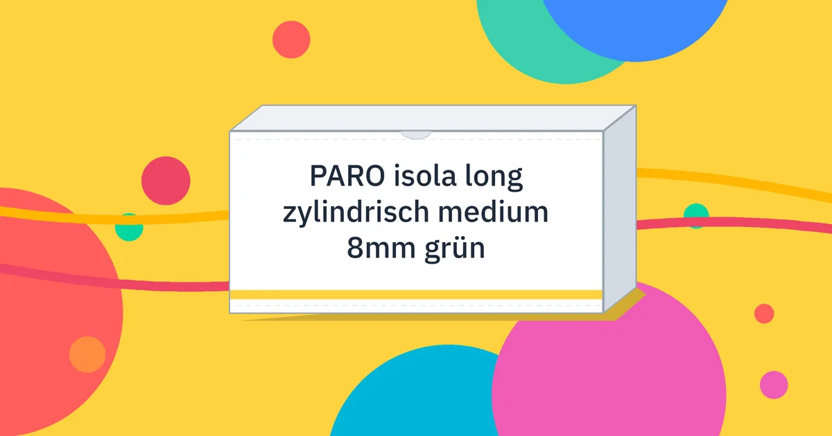 Symbolbild: Packung mit der Aufschrift PARO isola long zylindrisch medium 8mm grün (PZN 17372467) – Verfügbarkeit und Bezug in Apotheken in Frankfurt am Main