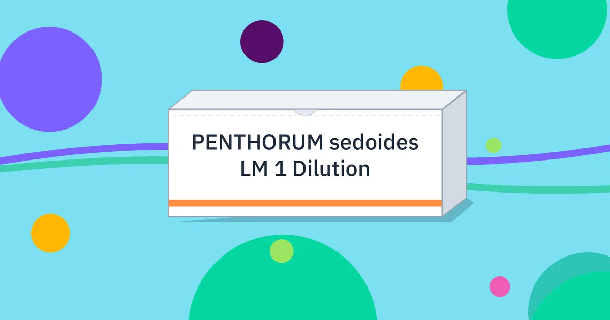 Symbolbild: Packung mit der Aufschrift PENTHORUM sedoides LM 1 Dilution (PZN 13634491) – Verfügbarkeit und Bezug in Apotheken in Frankfurt am Main