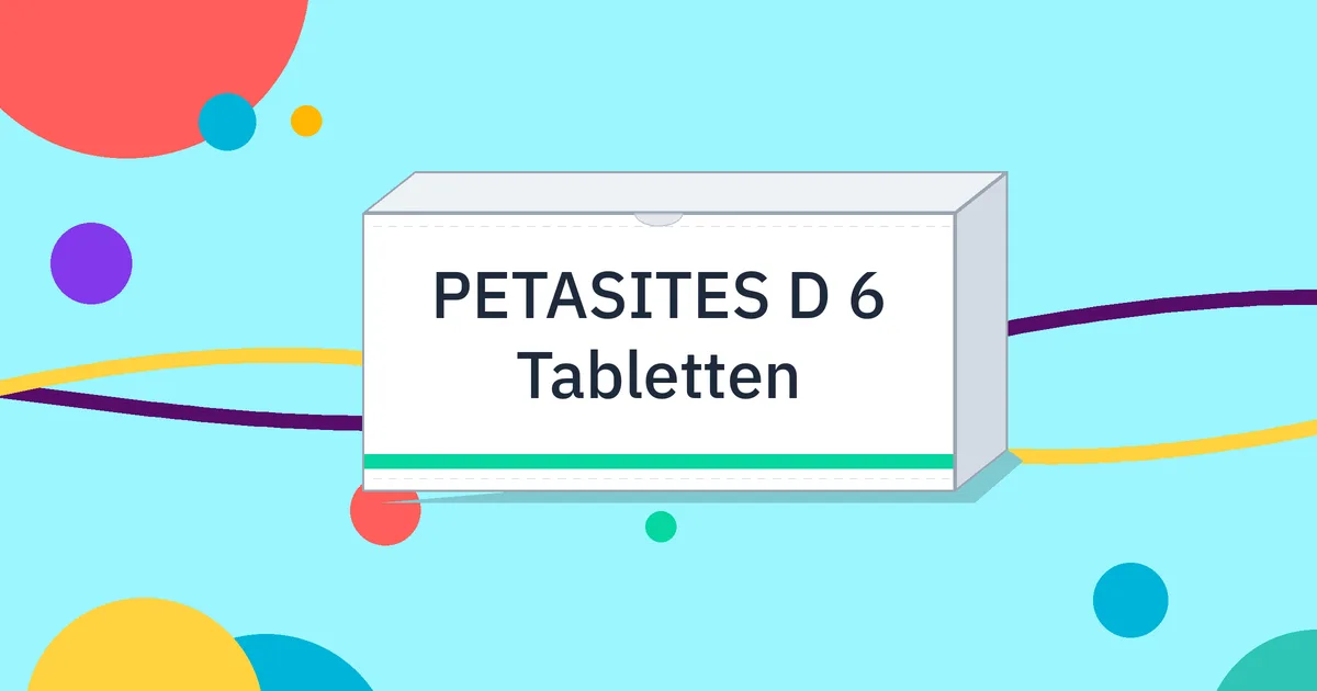 Symbolbild: Packung mit der Aufschrift PETASITES D 6 Tabletten (PZN 04231050) – Verfügbarkeit und Bezug in Apotheken in Frankfurt am Main