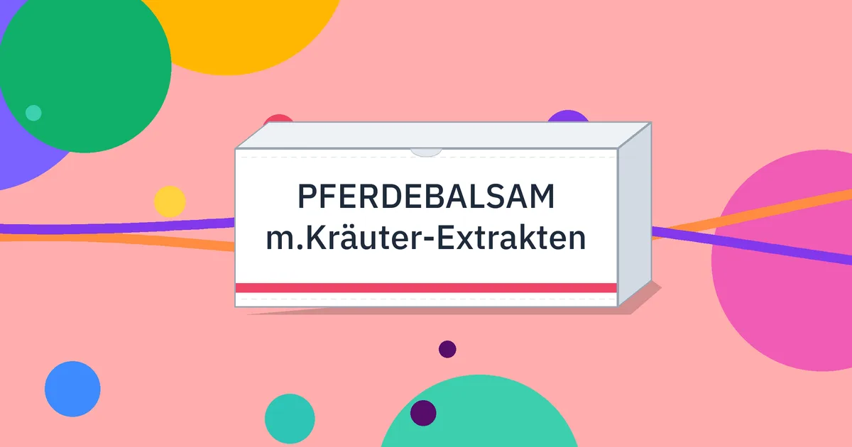 Symbolbild: Packung mit der Aufschrift PFERDEBALSAM m.Kräuter-Extrakten (PZN 01156916) – Verfügbarkeit und Bezug in Apotheken in Frankfurt am Main