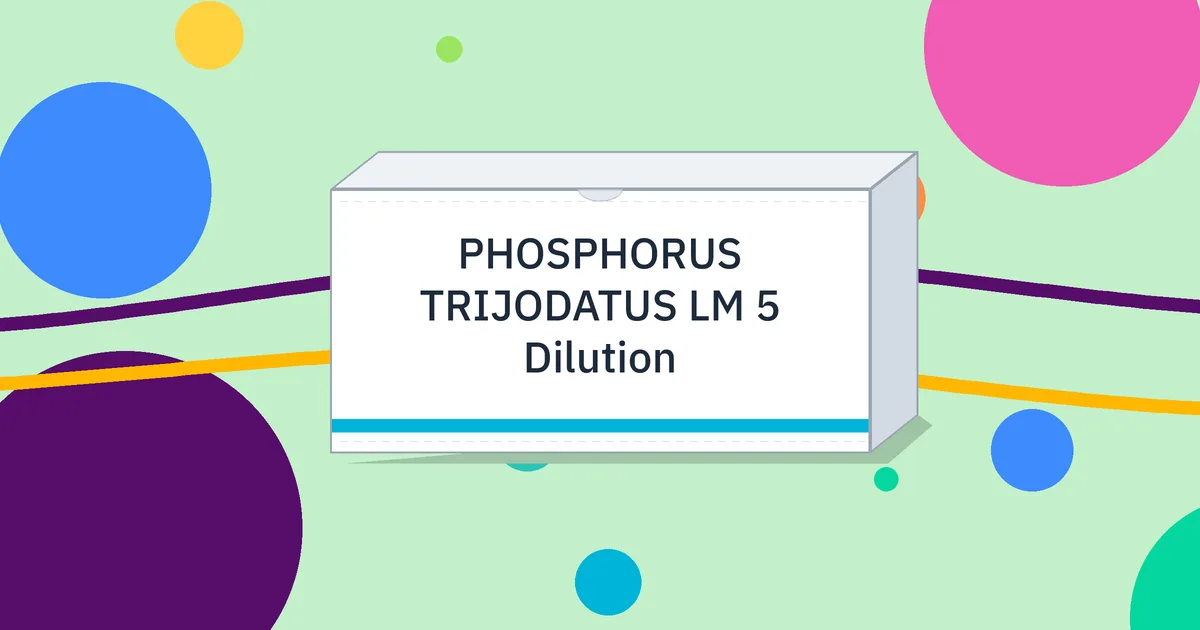 Symbolbild: Packung mit der Aufschrift PHOSPHORUS TRIJODATUS LM 5 Dilution (PZN 13034791) – Verfügbarkeit und Bezug in Apotheken in Frankfurt am Main