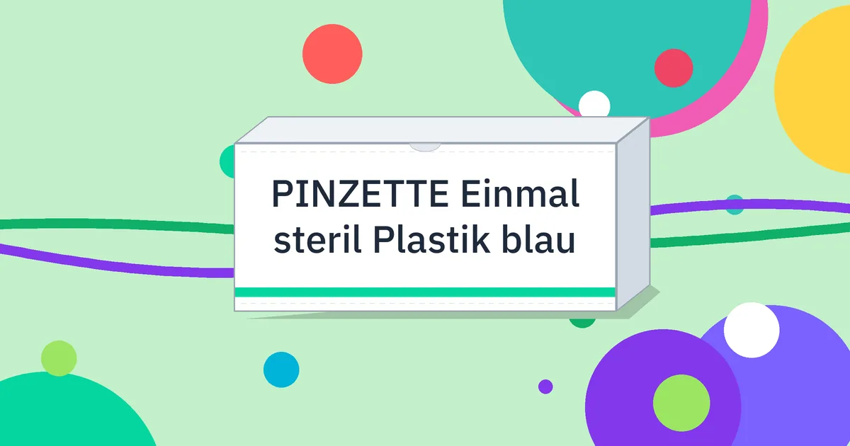 Symbolbild: Packung mit der Aufschrift PINZETTE Einmal steril Plastik blau (PZN 09306031) – Verfügbarkeit und Bezug in Apotheken in Frankfurt am Main