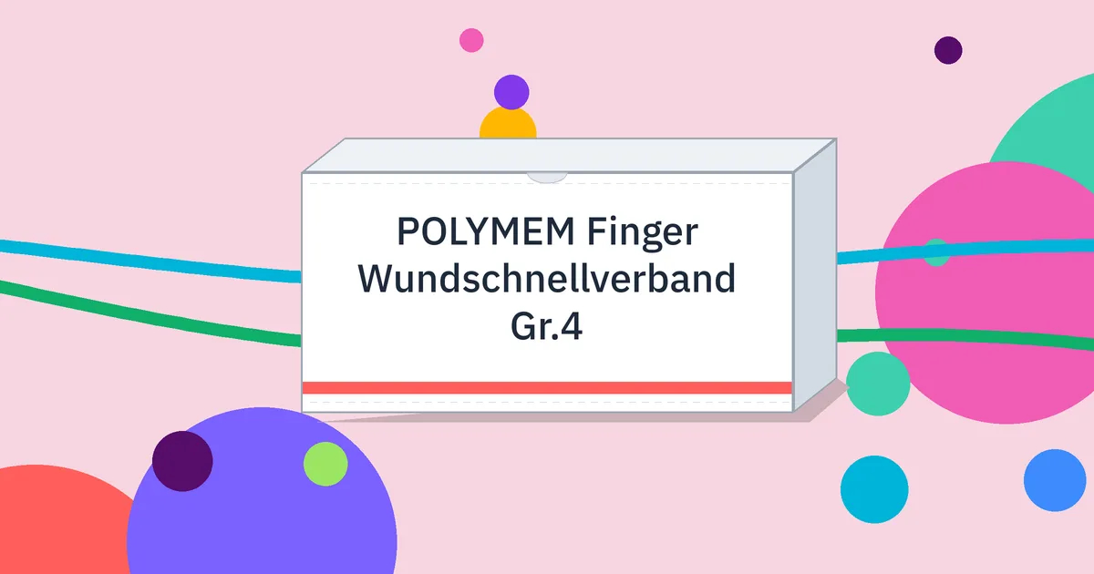 Symbolbild: Packung mit der Aufschrift POLYMEM Finger Wundschnellverband Gr.4 (PZN 10143887) – Verfügbarkeit und Bezug in Apotheken in Frankfurt am Main