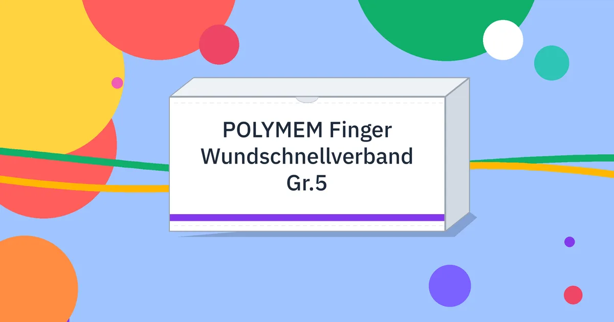 Symbolbild: Packung mit der Aufschrift POLYMEM Finger Wundschnellverband Gr.5 (PZN 10143918) – Verfügbarkeit und Bezug in Apotheken in Frankfurt am Main