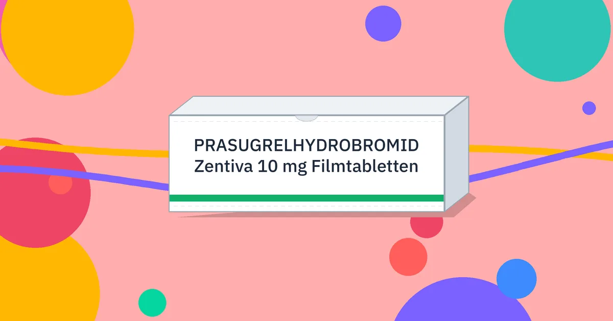 Symbolbild: Packung mit der Aufschrift PRASUGRELHYDROBROMID Zentiva 10 mg Filmtabletten (PZN 14212711) – Verfügbarkeit und Bezug in Apotheken in Frankfurt am Main