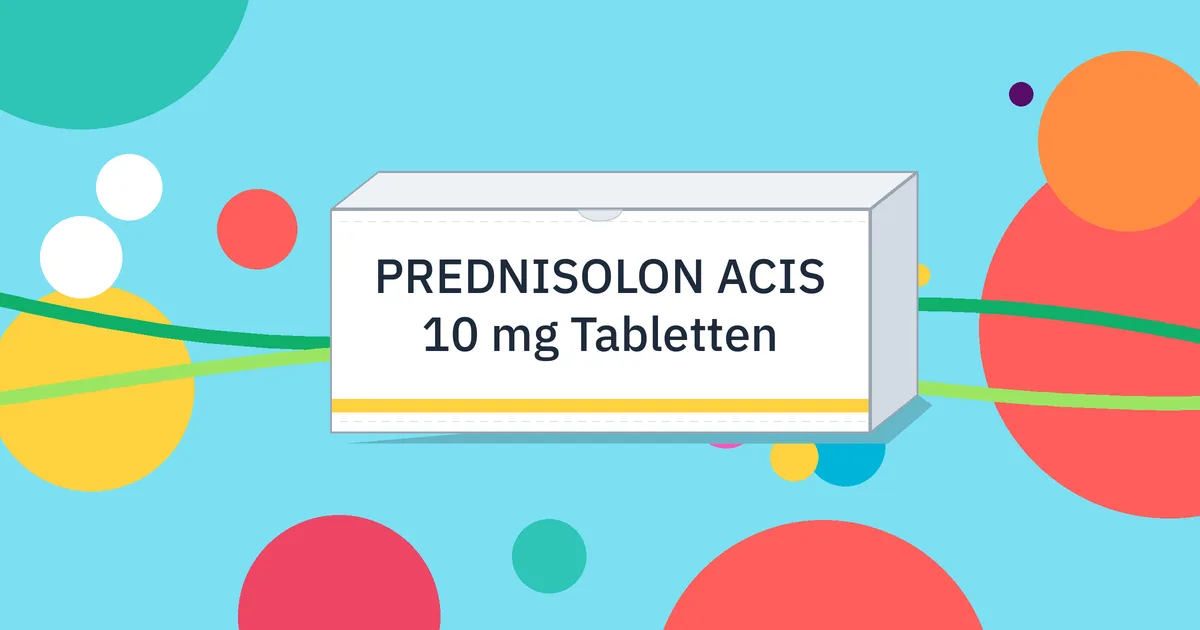 Symbolbild: Packung mit der Aufschrift PREDNISOLON ACIS 10 mg Tabletten (PZN 02107877) – Verfügbarkeit und Bezug in Apotheken in Frankfurt am Main