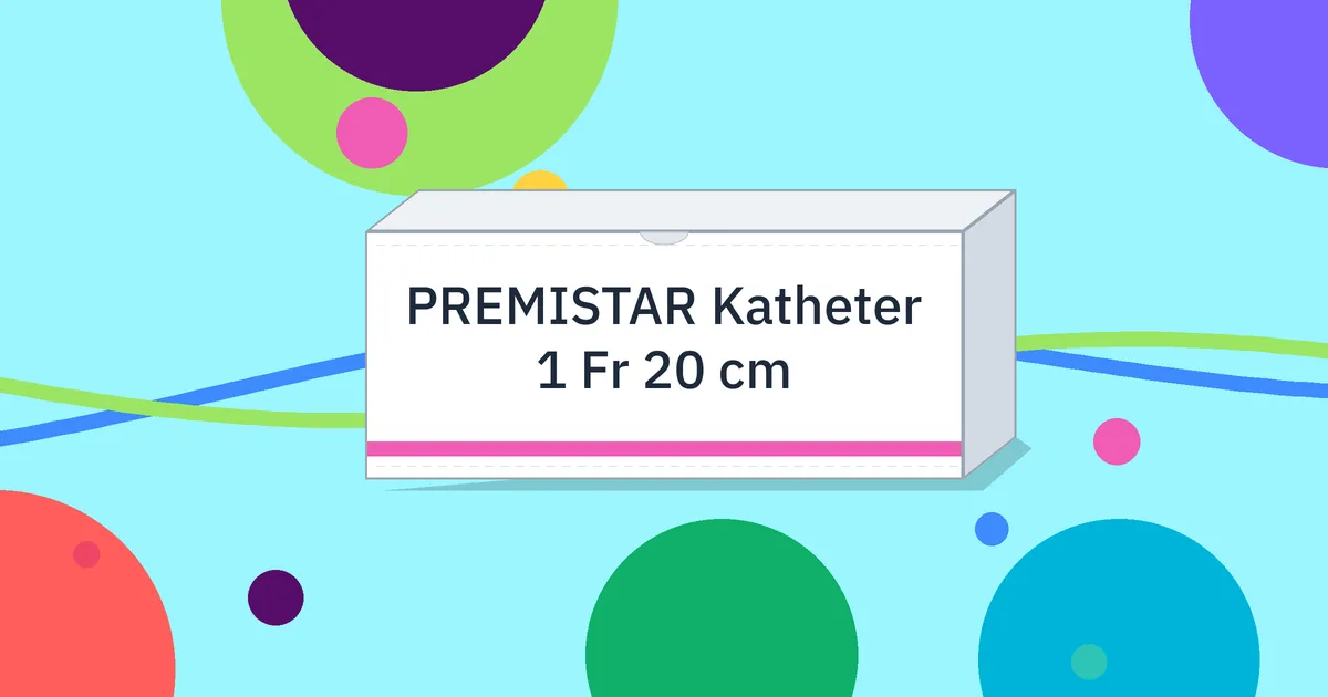 Symbolbild: Packung mit der Aufschrift PREMISTAR Katheter 1 Fr 20 cm (PZN 07131805) – Verfügbarkeit und Bezug in Apotheken in Frankfurt am Main