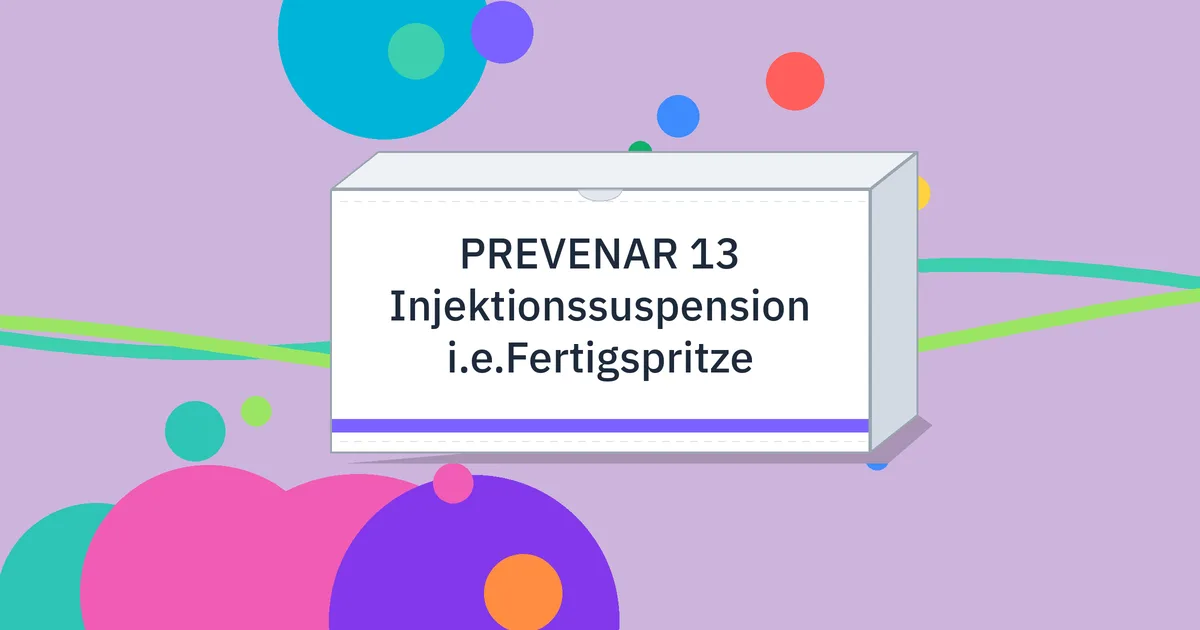 Symbolbild: Packung mit der Aufschrift PREVENAR 13 Injektionssuspension i.e.Fertigspritze (PZN 05496299) – Verfügbarkeit und Bezug in Apotheken in Frankfurt am Main