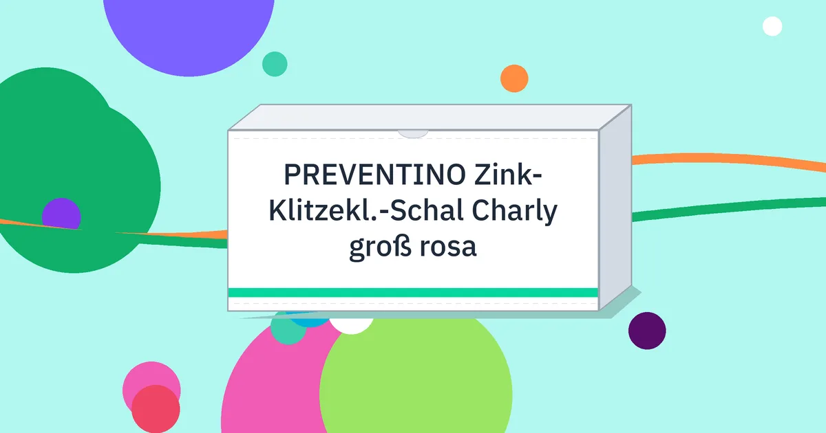 Symbolbild: Packung mit der Aufschrift PREVENTINO Zink-Klitzekl.-Schal Charly groß rosa (PZN 12447410) – Verfügbarkeit und Bezug in Apotheken in Frankfurt am Main