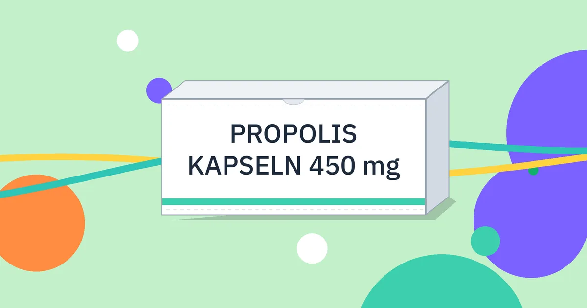 Symbolbild: Packung mit der Aufschrift PROPOLIS KAPSELN 450 mg (PZN 14355132) – Verfügbarkeit und Bezug in Apotheken in Frankfurt am Main