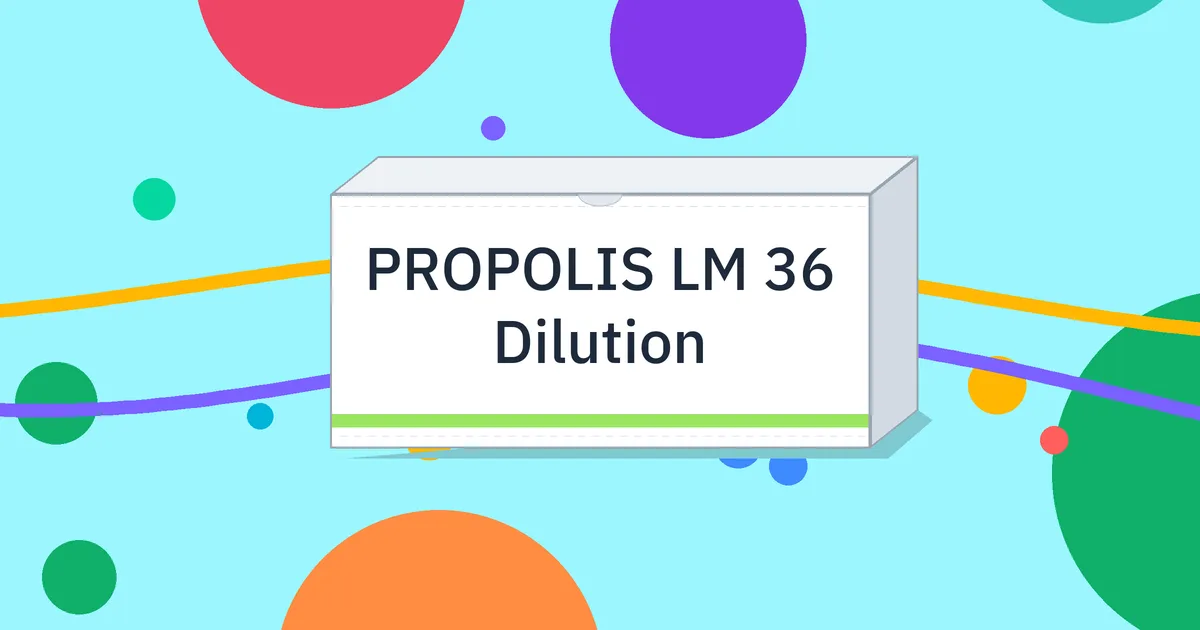 Symbolbild: Packung mit der Aufschrift PROPOLIS LM 36 Dilution (PZN 13044849) – Verfügbarkeit und Bezug in Apotheken in Frankfurt am Main