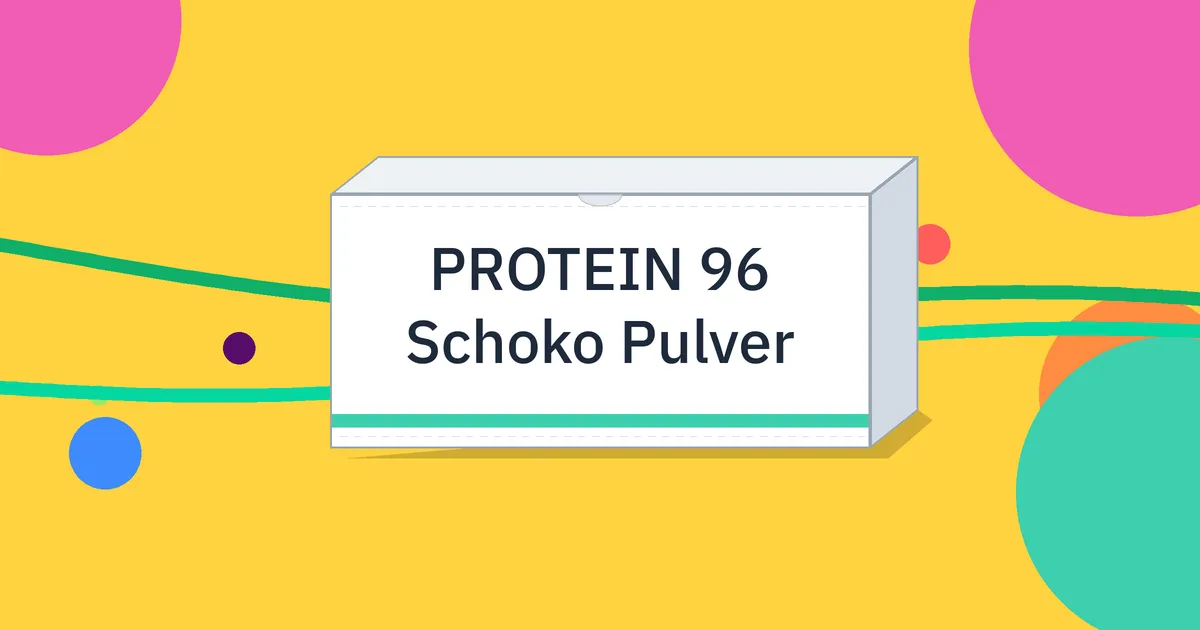 Symbolbild: Packung mit der Aufschrift PROTEIN 96 Schoko Pulver (PZN 10533909) – Verfügbarkeit und Bezug in Apotheken in Frankfurt am Main