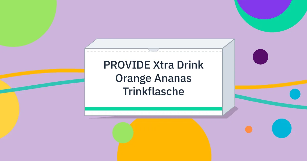 Symbolbild: Packung mit der Aufschrift PROVIDE Xtra Drink Orange Ananas Trinkflasche (PZN 19468527) – Verfügbarkeit und Bezug in Apotheken in Frankfurt am Main